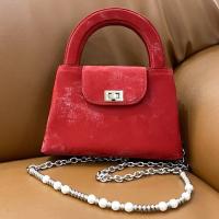China Vintage Chinese Style Velvet & Silk Cowhide Bead Bag genuine leather handbag work bag shoulder bag crossbody bag China manufacturer wholesale for sale