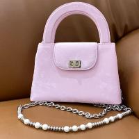 China Vintage Chinese Style Velvet & Silk Cowhide Bead Bag genuine leather handbag work bag shoulder bag crossbody bag China manufacturer wholesale for sale