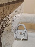 China Vintage Chinese Style Velvet & Silk Cowhide Bead Bag genuine leather handbag work bag shoulder bag crossbody bag China manufacturer wholesale for sale