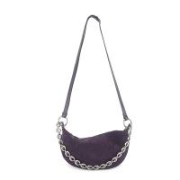 China Women's Vintage Bag genuine leather handbag Top-Grain High-Gloss Suede Cowhide Crescent Bag shuolder bag crossbody bag China manufacturer wholesale for sale