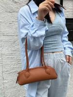 China Minimalist women's genuine leather handbag Bag Top-grain Napa cowhide Leather shoulder small Boat Bag underarm bag shoulder bag supplier for sale