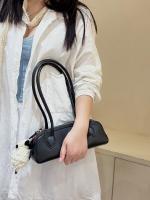 China Minimalist women's genuine leather handbag Bag Top-grain Napa cowhide Leather shoulder small Boat Bag underarm bag shoulder bag supplier for sale
