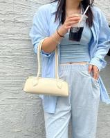 China Minimalist women's genuine leather handbag Bag Top-grain Napa cowhide Leather shoulder small Boat Bag underarm bag shoulder bag supplier for sale