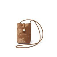 China Vintage Women's genuine leather bag Velvet Satin Cowhide Phone Case bag cell phone bag mini shoulder crossbody bag China supplier wholesale for sale