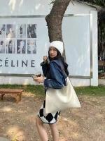 China Men & women's genuine leather tote bag Top-grain cowhide color-blocking wide-strap single-shoulder tote bag (unisex) big shoulder bag underarm bag China supplier wholesale for sale