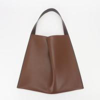 China Men & women's genuine leather tote bag Top-grain cowhide color-blocking wide-strap single-shoulder tote bag (unisex) big shoulder bag underarm bag China supplier wholesale for sale