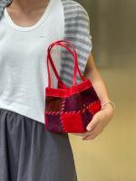 China Women's fashion genuine leather handbag Shoe-Material Frosted Cowhide Contrast-Color Small Square Bag shulder bag crossbody bag China supplier wholesale for sale