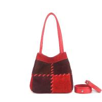 China Women's fashion genuine leather handbag Shoe-Material Frosted Cowhide Contrast-Color Small Square Bag shulder bag crossbody bag China supplier wholesale for sale
