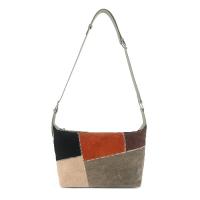 China Genuine leather bag factory wholesale Shoe Material Frosted Cowhide Patchwork Contrast-Color Style (Exclusive) Shoulder Bag crossbody bag underarm bag China supplier for sale