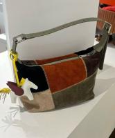 China Genuine leather bag factory wholesale Shoe Material Frosted Cowhide Patchwork Contrast-Color Style (Exclusive) Shoulder Bag crossbody bag underarm bag China supplier for sale