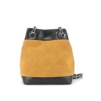 China Women's genuine leather shoulder crossbody bag Shoe Material Frosted Leather Patchwork Waxed Cowhide Bucket Bag fashion bag China supplier wholesale for sale