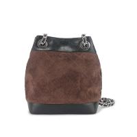 China Women's genuine leather shoulder crossbody bag Shoe Material Frosted Leather Patchwork Waxed Cowhide Bucket Bag fashion bag China supplier wholesale for sale