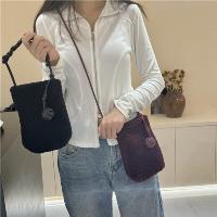 China Lamb Wool Phone Bag Mini Crossbody Pouch phone bag cell phone bag mini genuine leather shoulder bag crossbody bag OEM factory wholesale for sale