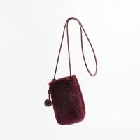 China Lamb Wool Phone Bag Mini Crossbody Pouch phone bag cell phone bag mini genuine leather shoulder bag crossbody bag OEM factory wholesale for sale