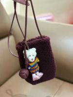 China Lamb Wool Phone Bag Mini Crossbody Pouch phone bag cell phone bag mini genuine leather shoulder bag crossbody bag OEM factory wholesale for sale