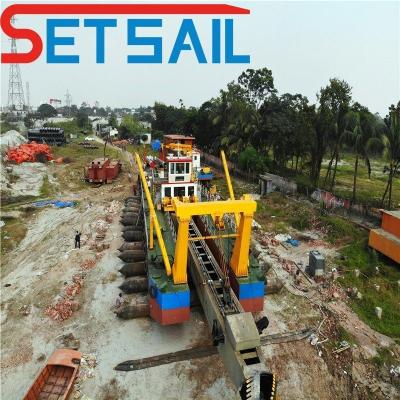 China 6-20mm Bottom Plate Thickness Underwater Sand Dredger with Cutter Head and Anchor Boom for sale