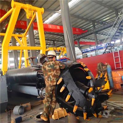 China Hydraulic Anchor Boom Cutter Head Suction Dredger Equipment with Cummins Diesel Engine for sale