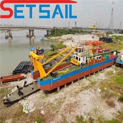 China 2.2 Meter Height Cutter Suction Dredging Mud Boat with Sand Pump 1500meter Discharge Distance for sale