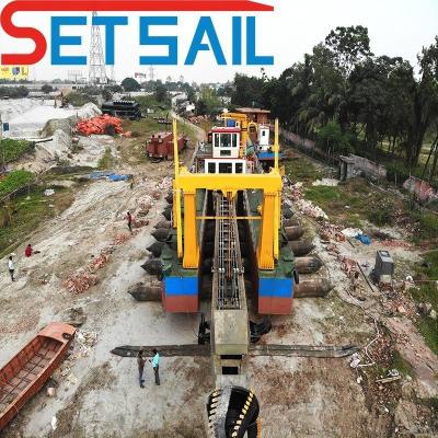 China 5500 Cubic Meter Water Flow Rexroth Hydraulic Cutter Head 24 Inch River Sand Dredger for sale