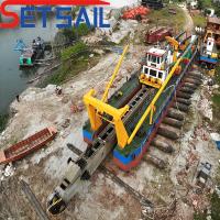 China High Capacity River Sand Hydraulic Cutter Suction Dredger 50-260kw Cutter Head Power for sale