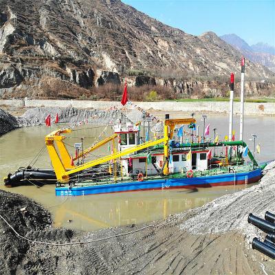 China Underwater Pump Anchor Boom Cutter Suction Dredger with Booster Station 1.2m Draft for sale