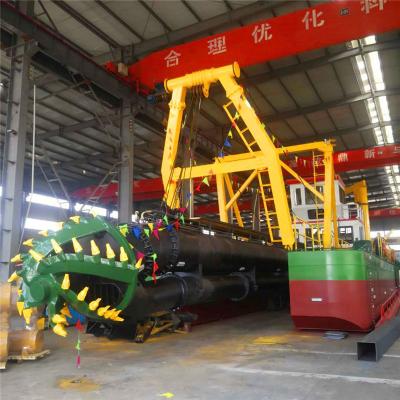 China Diesel Engine Amphibious Cutter Suction Dredger with Hydraulic Winch and Spud Carrier for sale
