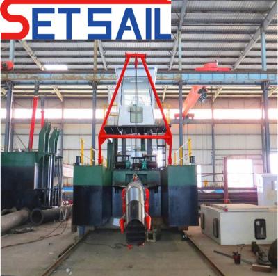 China Powerful 100m3-2000m3 Jet Suction River Sand Diamond / Gold Dredger with Agitate Chute for sale