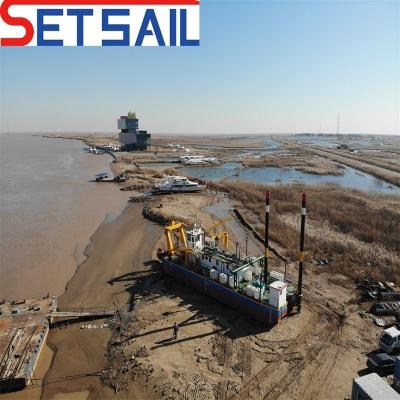 China 800m-5000m Discharge Distance Wheel Bucket Lake Mud Dredger with Booster Station for sale