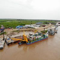 China Siemens PLC Diesel Engine Hydraulic Wheel Bucket Silt Dredger with Booster Station for sale