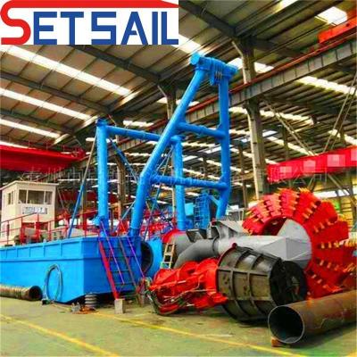 China Total Fuel Consumption 34L-518L/H Hydraulic Cutter Suction Dredger with Bucket Wheel for sale