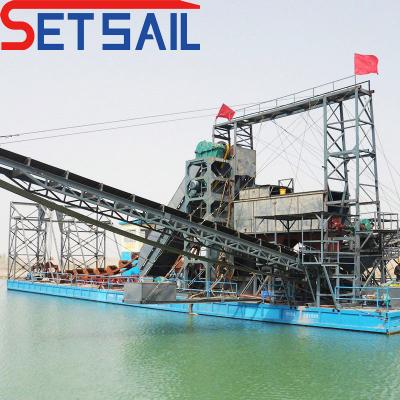 China Dredging Power 37kw-150kw Chain Bucket Gold Dredger for Mining River Diamond Machinery for sale