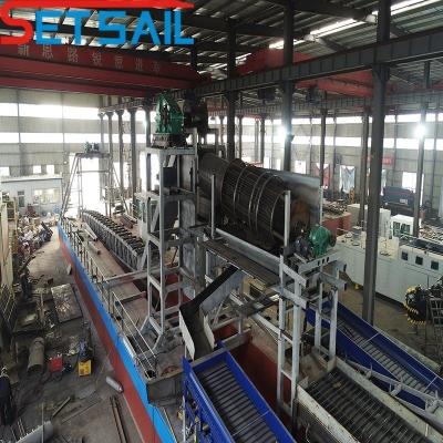 China Hull Length 24-50 Meter Bucket Chain River Diamond Dredger with Agitation Gold Chute for sale