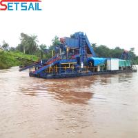 China 60-500 Cubic Meter Capacity River Diamond Bucket Chain Gold Dredger with Centrifuge for sale