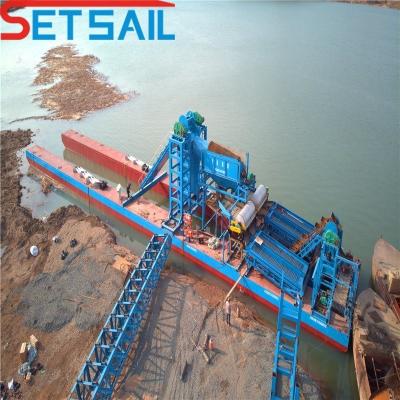China CTN Slot Type Chain Bucket River Gold and Diamond Mining Dredger for Congo Full Payment for sale