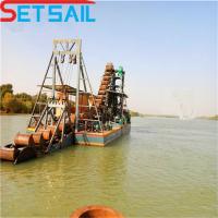 China Electric Motor Chain Bucket River Gold Dredger with 1.4mx1.2m-2.6mx1.5m Drum Screen for sale