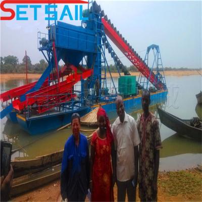 China 75kw-500kw Cumins High Capacity River Bucket Chain Dredger for Gold and Diamond Mining for sale