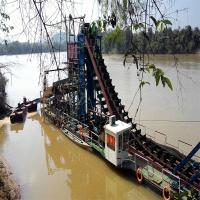 China High Capacity Bucket Chain River Gold Dredger QHCBD-5 with Diamond Jigging Equipment for sale