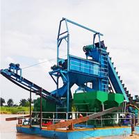China High Capacity Bucket Chain River Gold Dredger QHCBD-5 with Diamond Jigging Equipment for sale