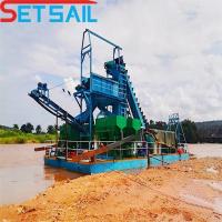 China Set Sail 100m3/Hour Bucket Chain Gold Dredger for Selecting and Panning Gold at Affordable for sale