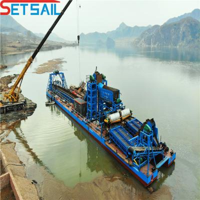 China Chain Bucket Sand and Gold Dredger for River Mining Project QHSD-16 Capacity 60m3-500m3 for sale