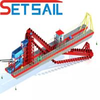 China Chain Bucket River Sand Gold Dredger for Diamond by Total Fuel Consumption 14L-39L for sale
