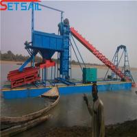 China 60m3-500m3 Capacity Diesel Engine Power Chain Bucket Diamond Dredger for River Gold for sale