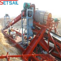 China 60m3-500m3 Capacity Diesel Engine Power Chain Bucket Diamond Dredger for River Gold for sale