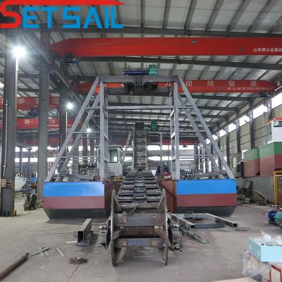China Chain Bucket Lake Diamond Machinery for River Gold Hull Dimension 23m-49m and QHSS-8 for sale
