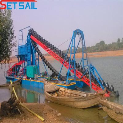 China Customized QHSS-10 Marine Steel Chain Bucket Gold Dredger for River Diamond Mining for sale