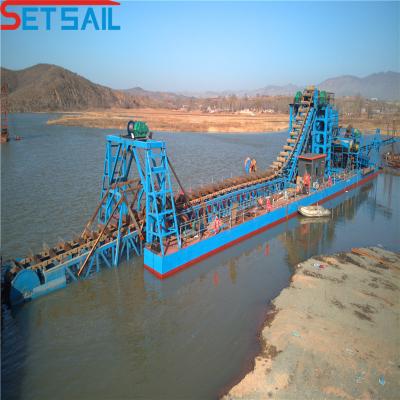 China Customized Performance Chain Bucket River Gold Dredger with 128-176PCS Chian Quantity for sale