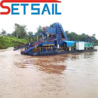 China 37kw-150kw Dredging Power Chain Bucket River Diamond Mining Equipment with Centrifuge for sale