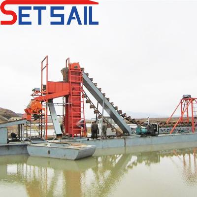 China Lifting Motor Power 7.5kw-100kw Chain Bucket River Mining Equipment for River Gold for sale