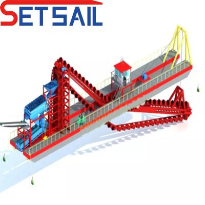 China 7.5kw-100kw Lifting Motor Power Chain Bucket River Mining Machinery for Gold and Diamond for sale
