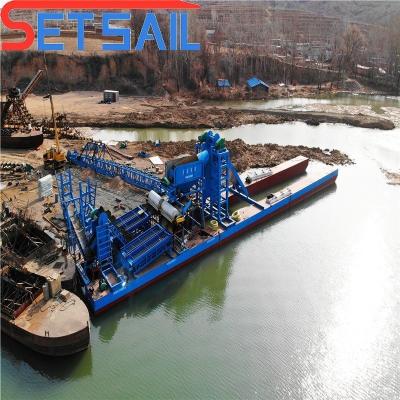 China Customized Bucket Chain Sand Gold and Diamond Dredger with Total Power of 95kw-260kw for sale